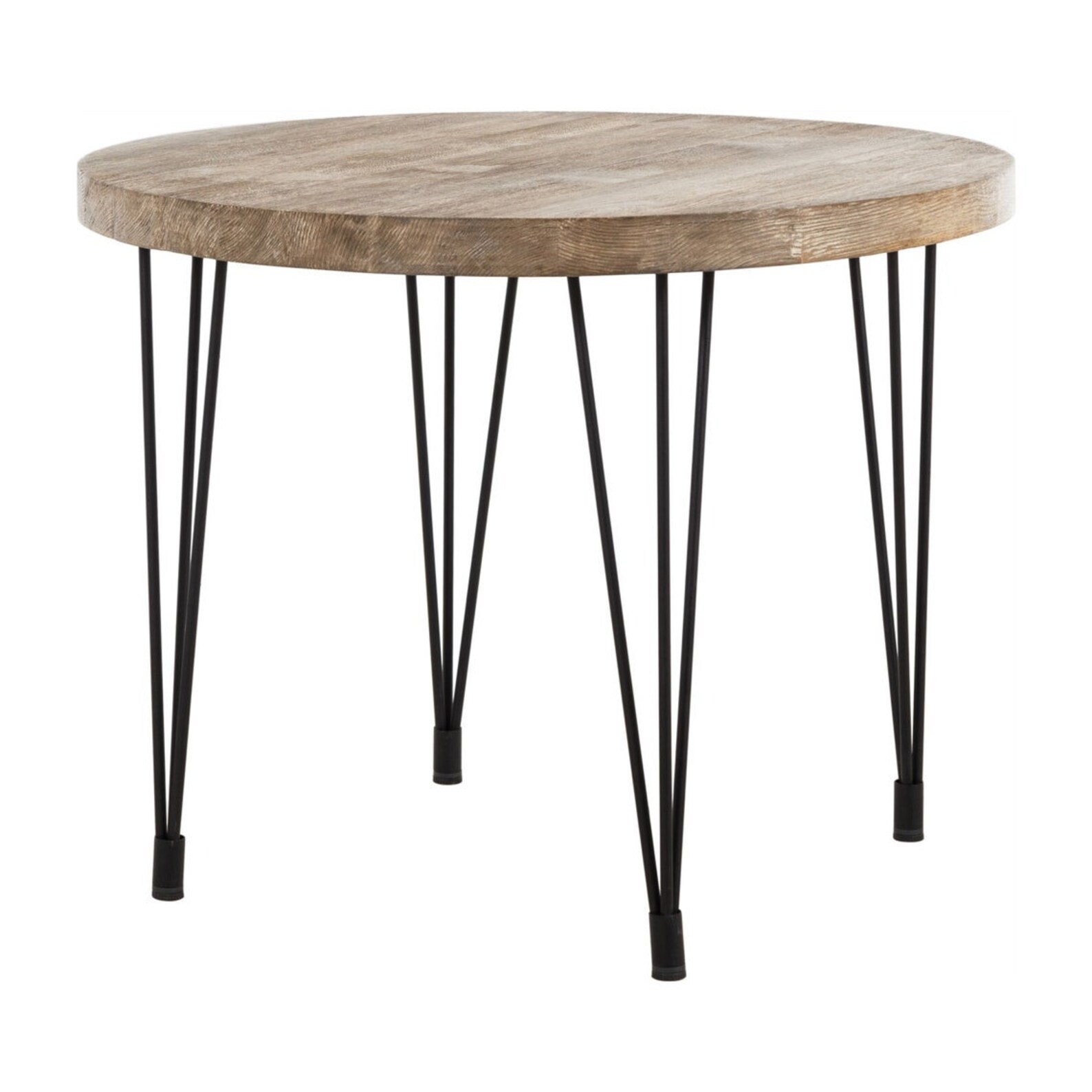 Solid Wood Dining Table With Black Metal Legs Round Kitchen - Etsy