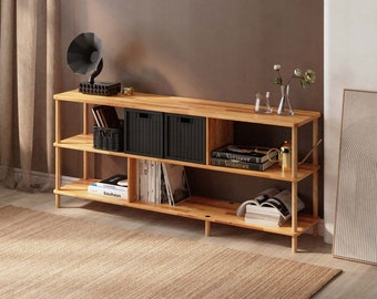 Short Solid Wood Bookcase - Etsy