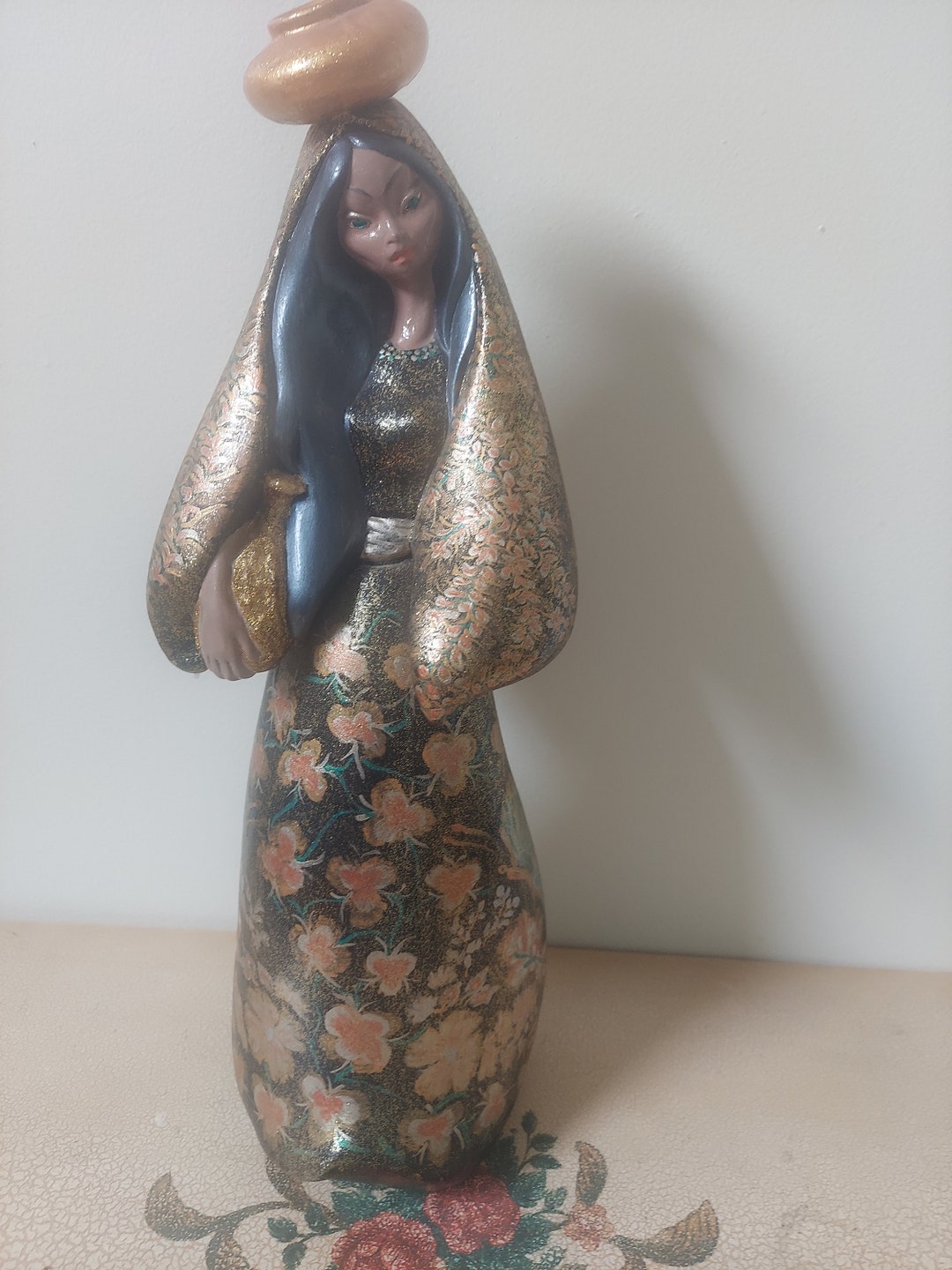 Hand Painted Water Bearer Statue - Etsy