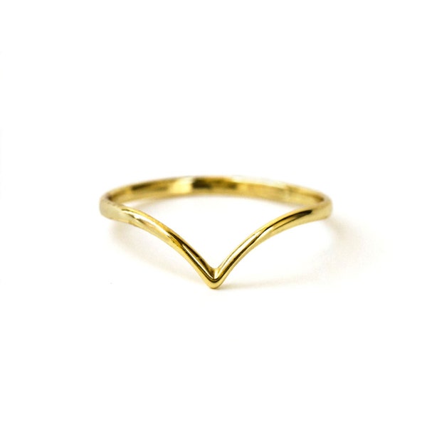 10k Gold V Shape Ring Women - Etsy