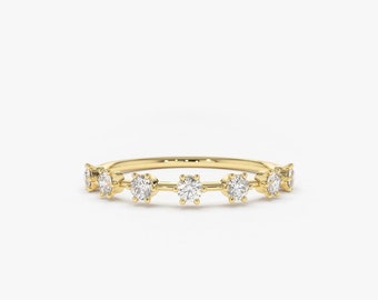 Dainty Small Amara Petal Moissanite Earring 10K Solid Gold - Etsy