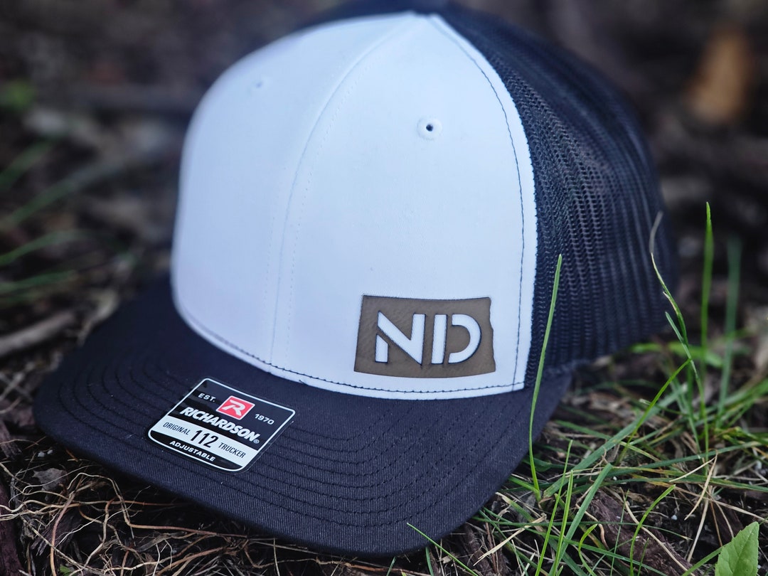 ND Cut Out L North Dakota State L Richardson 112 Trucker Hat L Leather ...