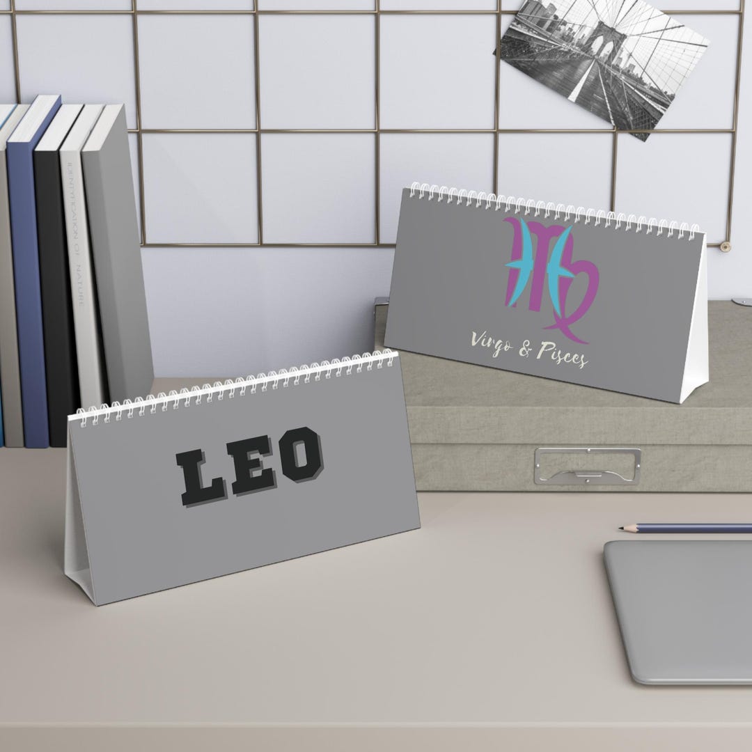 Desk Calendar, New Year 2025, Zodiac Signs, Virgo, Pisces, Taurus ...
