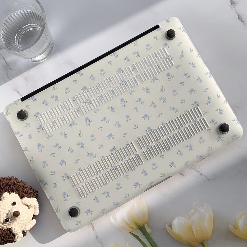 Blue Floral MacBook Case: Hard Laptop Cover - Etsy