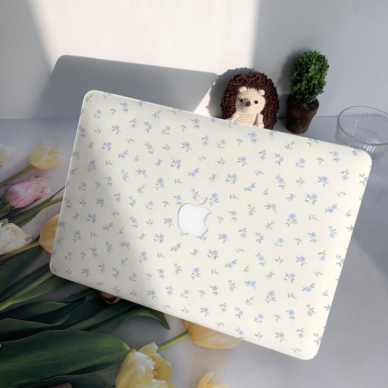 Blue Floral MacBook Case: Hard Laptop Cover - Etsy