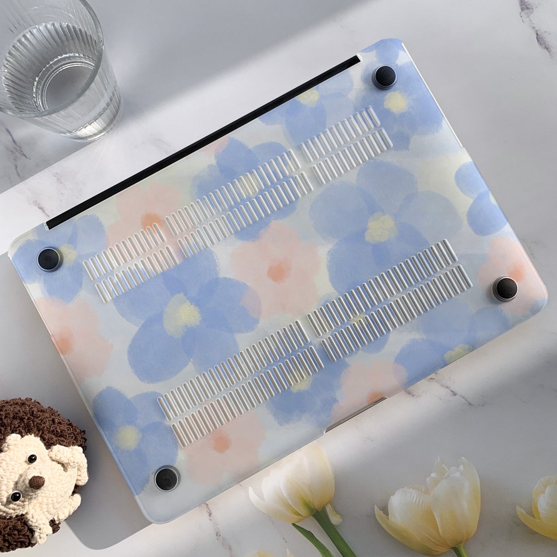 Pink&blue Flowers Macbook Air Case Hard Laptop Case for - Etsy