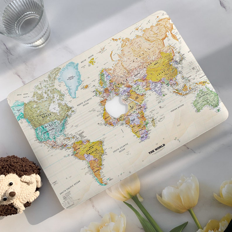 World Map MacBook Case: Hard Laptop Cover - Etsy