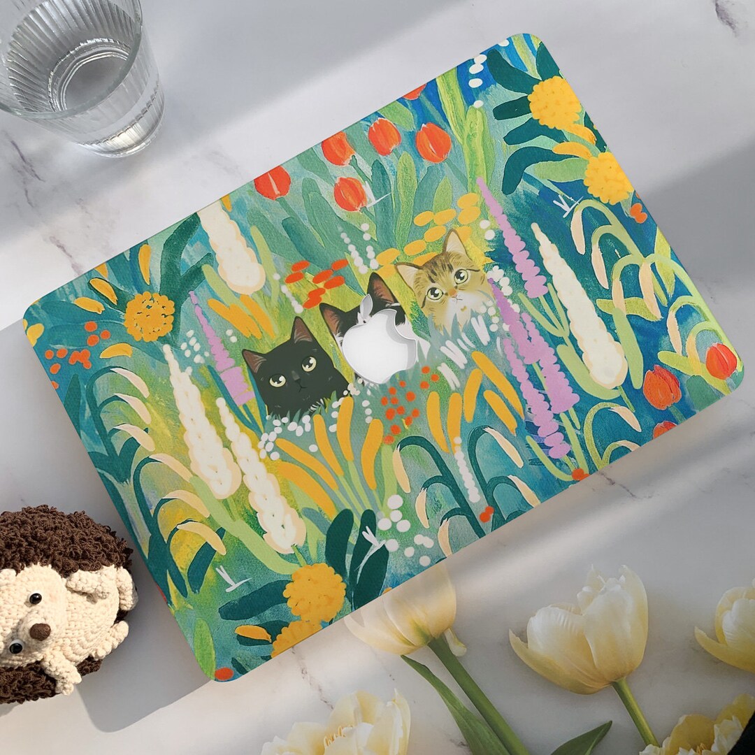 Cats in Bush MacBook Case: Floral Hard Laptop Cover - Etsy