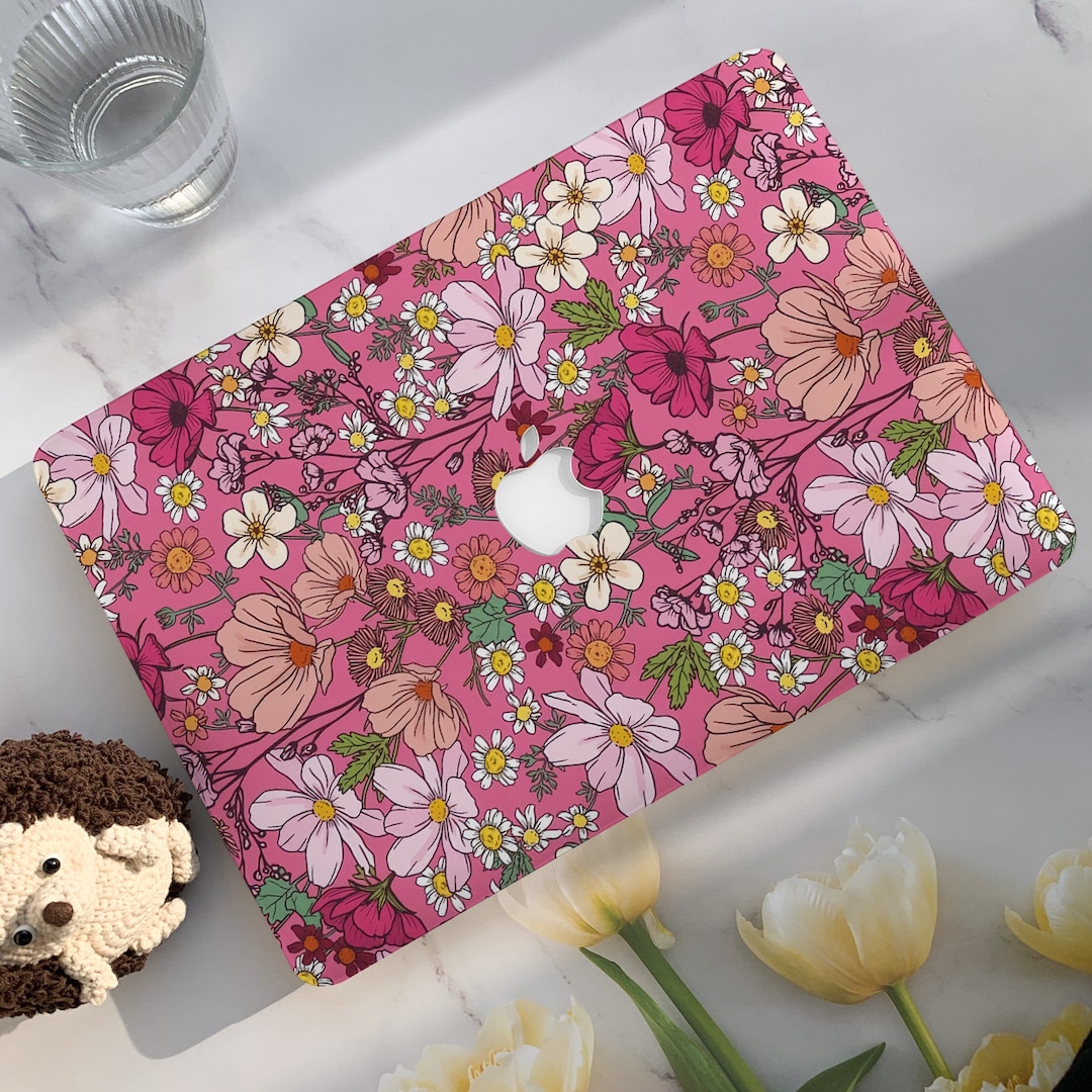 Flowers Cute MacBook Case Pink,hard Protective Laptop Case for MacBook ...