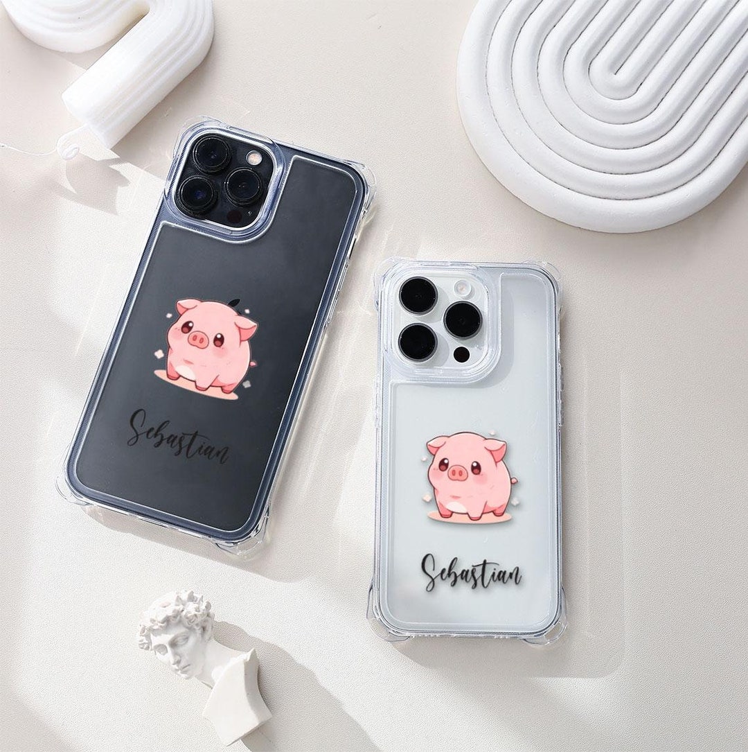 Custom Cute Little Pig Name iPhone Case With Case Chain,iphone16 14 13 ...