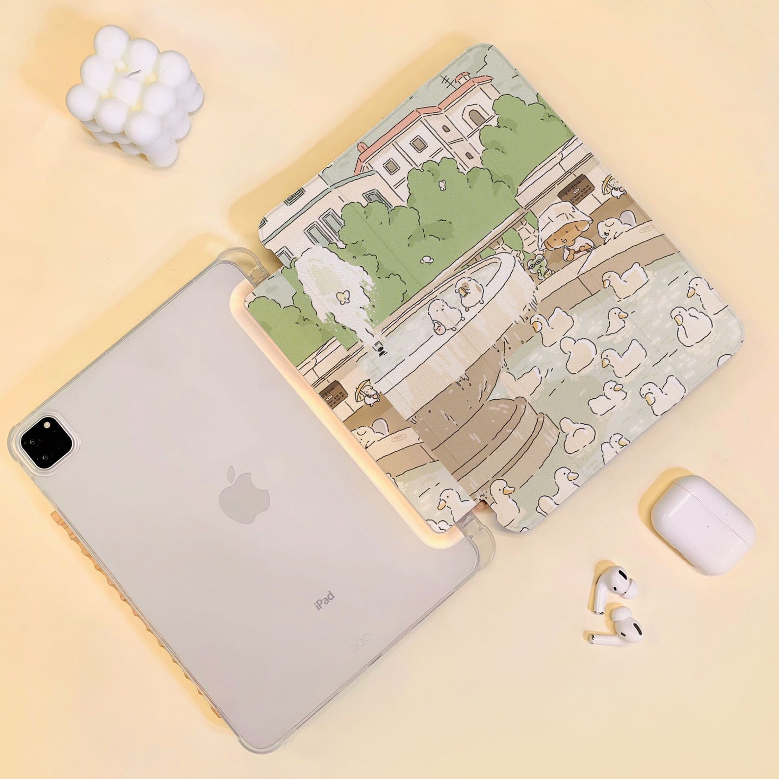 Cute Cartoon Park Dog Duck iPad Case Cover for iPad Air 5, New iPad 10 ...