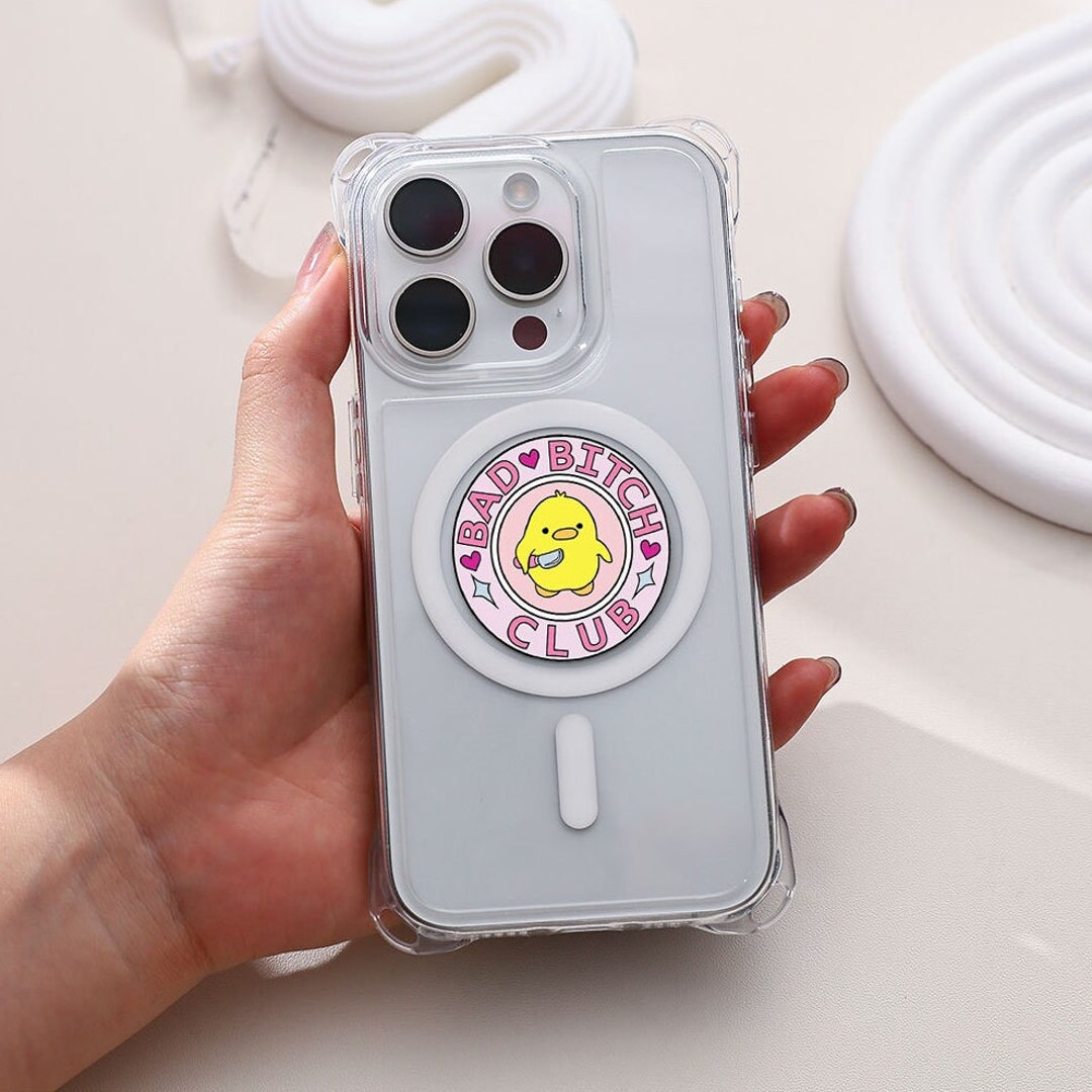 Cartoon Duck Clear Magnetic Phone Case With Phone Chain,iphone15 14 13 ...