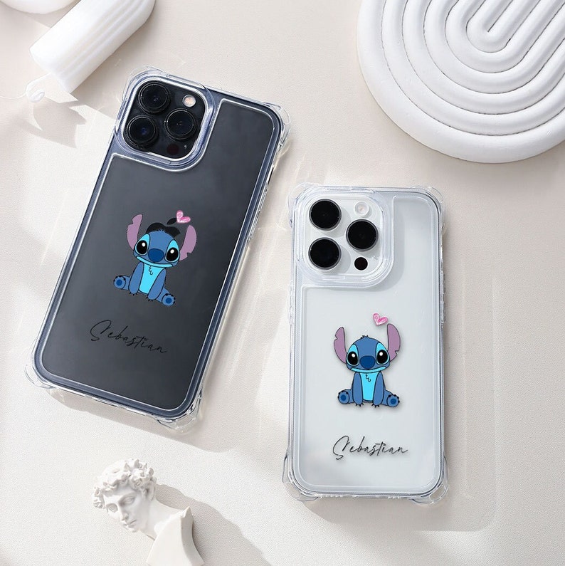 Cute Stitch Custom Name iPhone Case With Case Chain,iphone15 16 13 12 ...