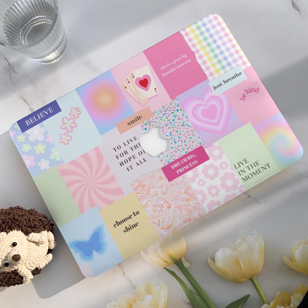 Pink Patchwork Pattern New MacBook Case,hard Laptop Case for MacBook ...