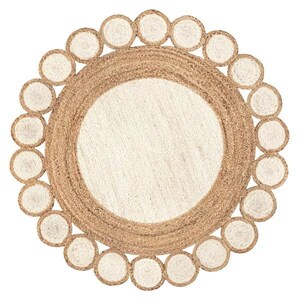 Round Scalloped Rug Scalloped Jute Rug Scallop Jute Braided - Etsy
