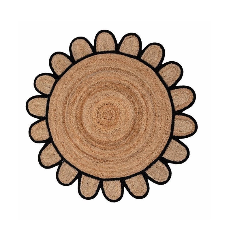 Round Scalloped Rug Scalloped Jute Rug Scallop Jute Braided - Etsy