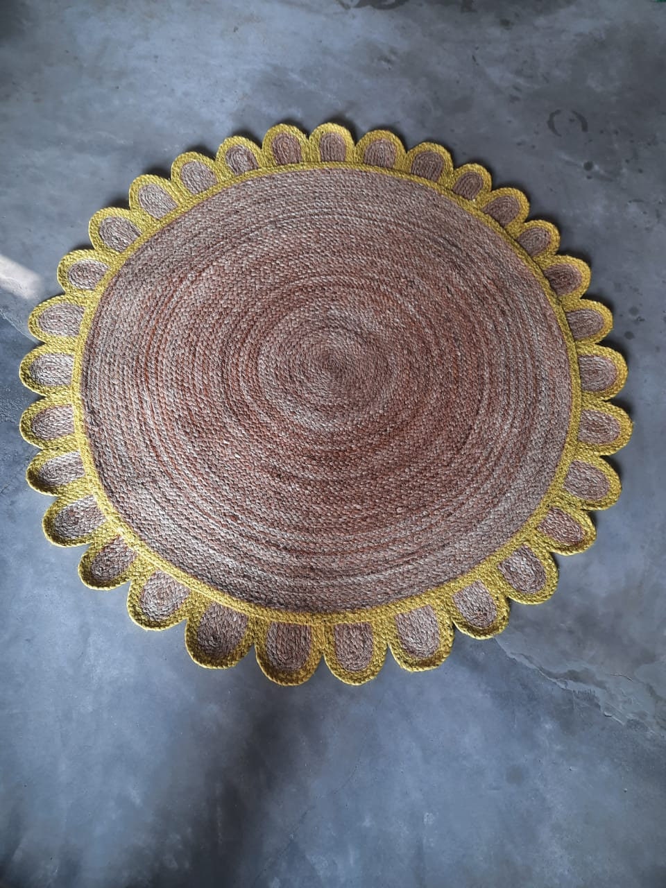 Round Scalloped Rug Scalloped Jute Rug Scallop Jute Braided - Etsy