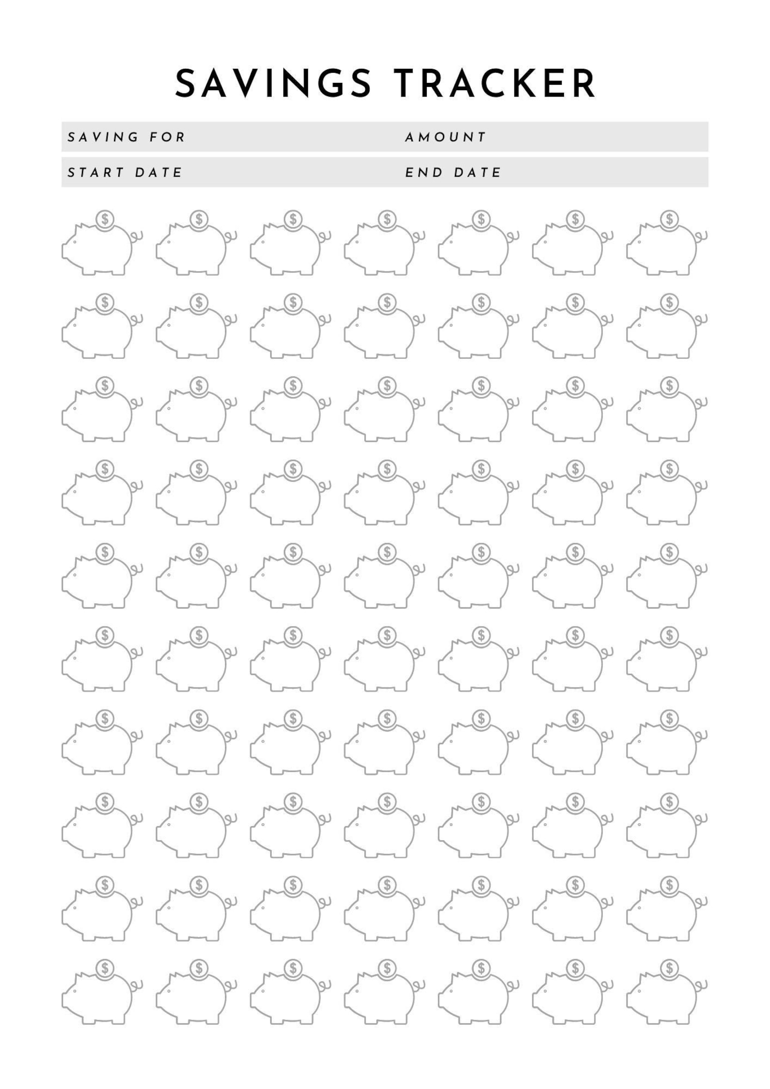 Pig Savings Tracker | Etsy