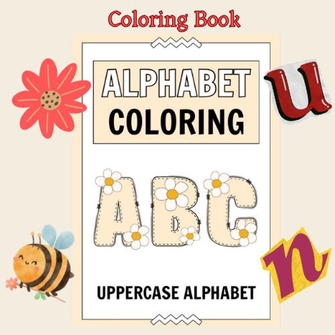 Uppercase Alphabet Coloring Book | 28 Printable Pages | Instant ...