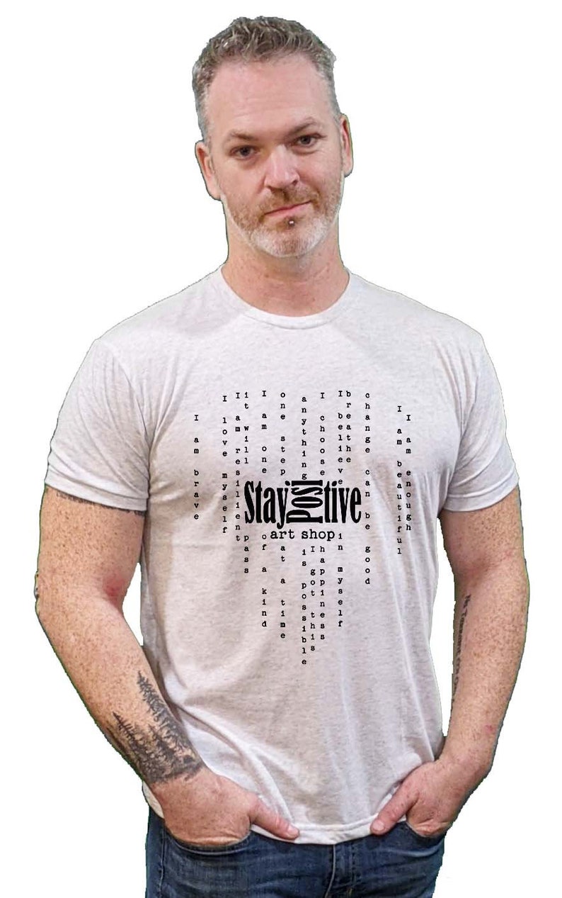 Adult Shirt Industrial Shop Logo Stay Positive Art Shop - Etsy