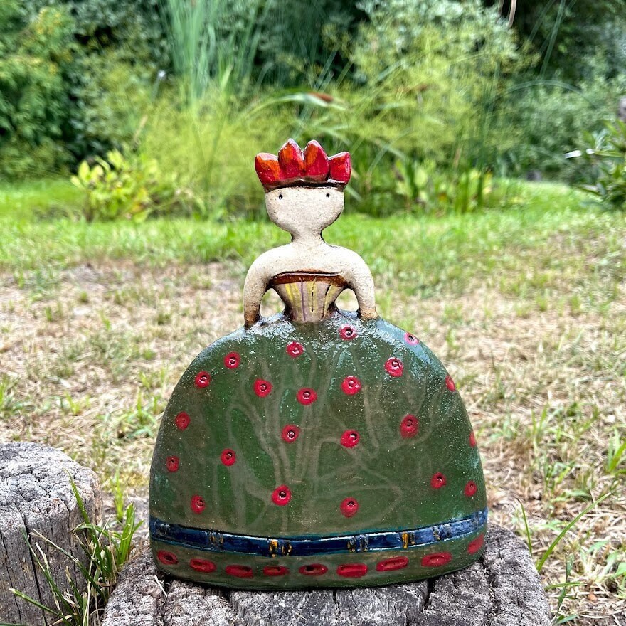 Statuette Ceramic Women in a Dress,ceramic Statuette,ceramic Art ...