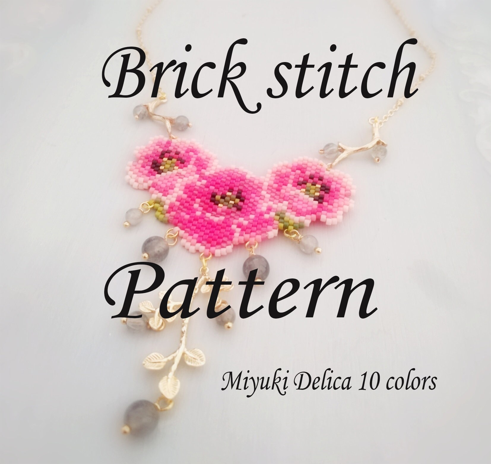 Brick Stitch Pattern Necklace Floral Jewelry Digital Files - Etsy