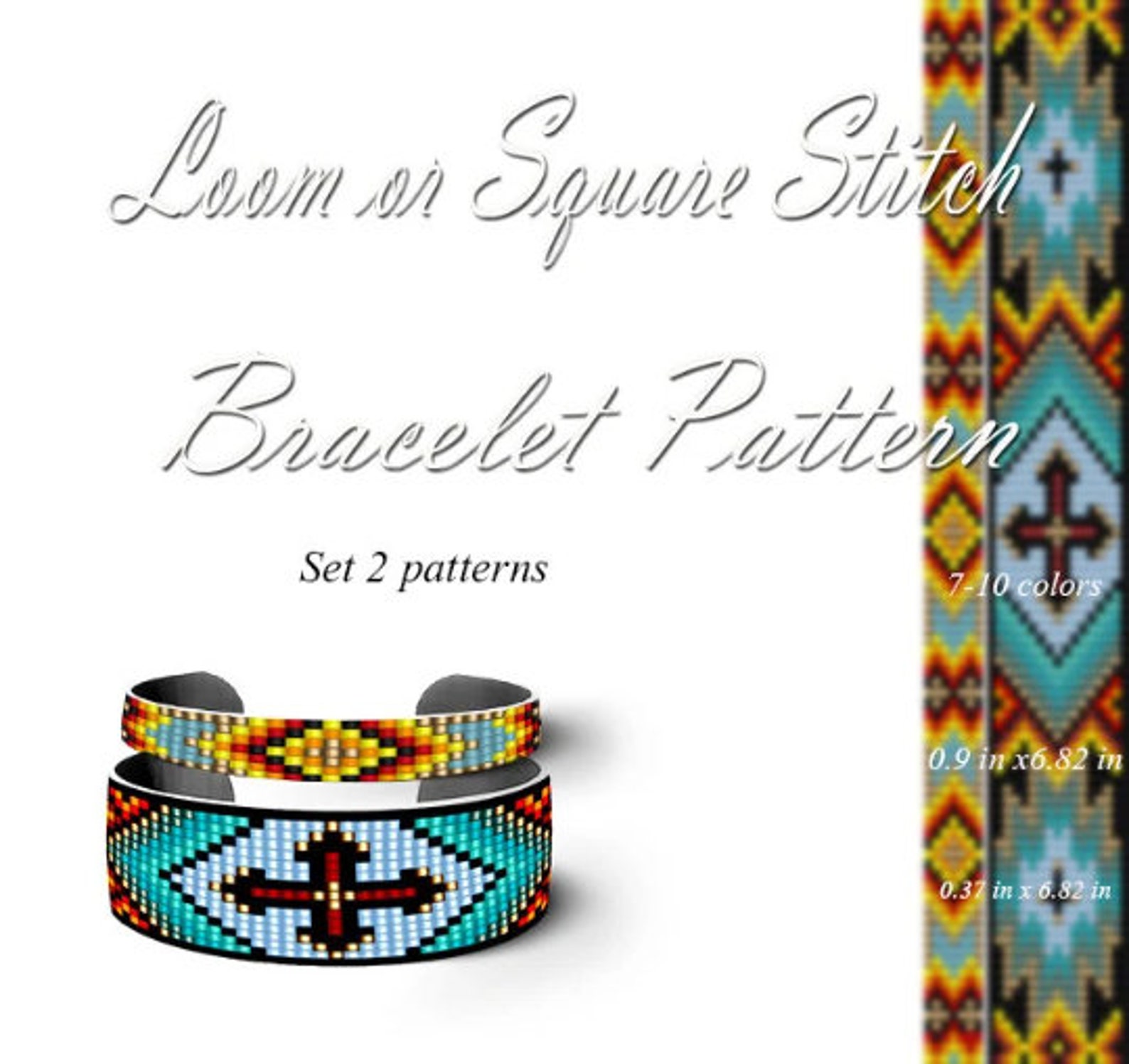 Native American Style Pattern Loom Pattern Bracelet Cuff DIY Jewelry ...