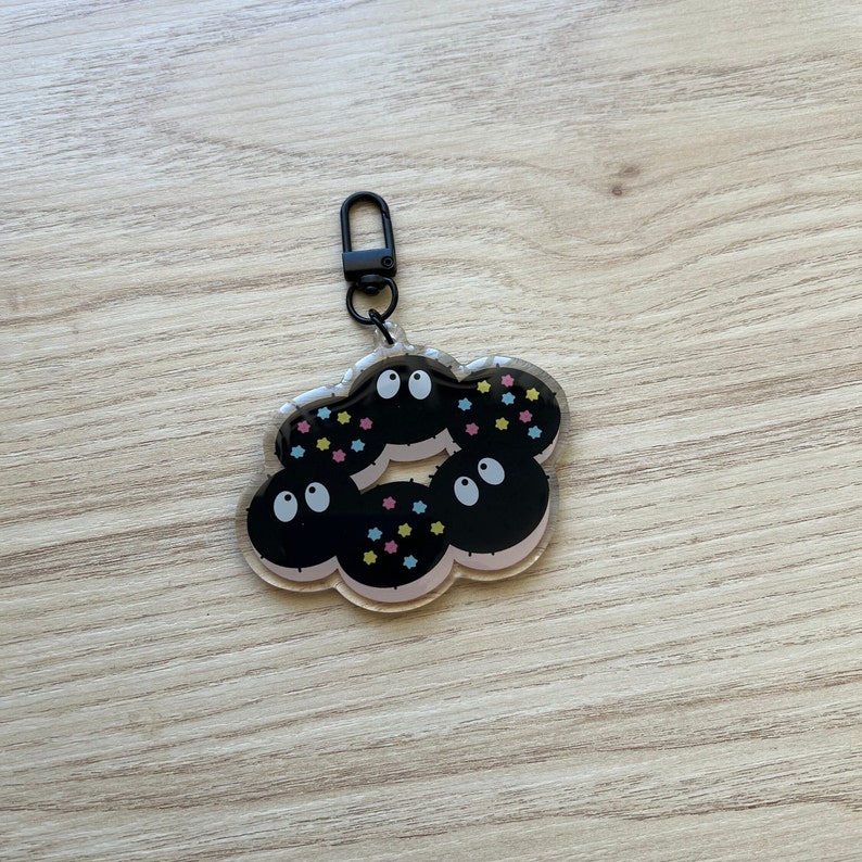 Susuwatari Soot Sprite Mochi Donut Acrylic Keychain - Etsy