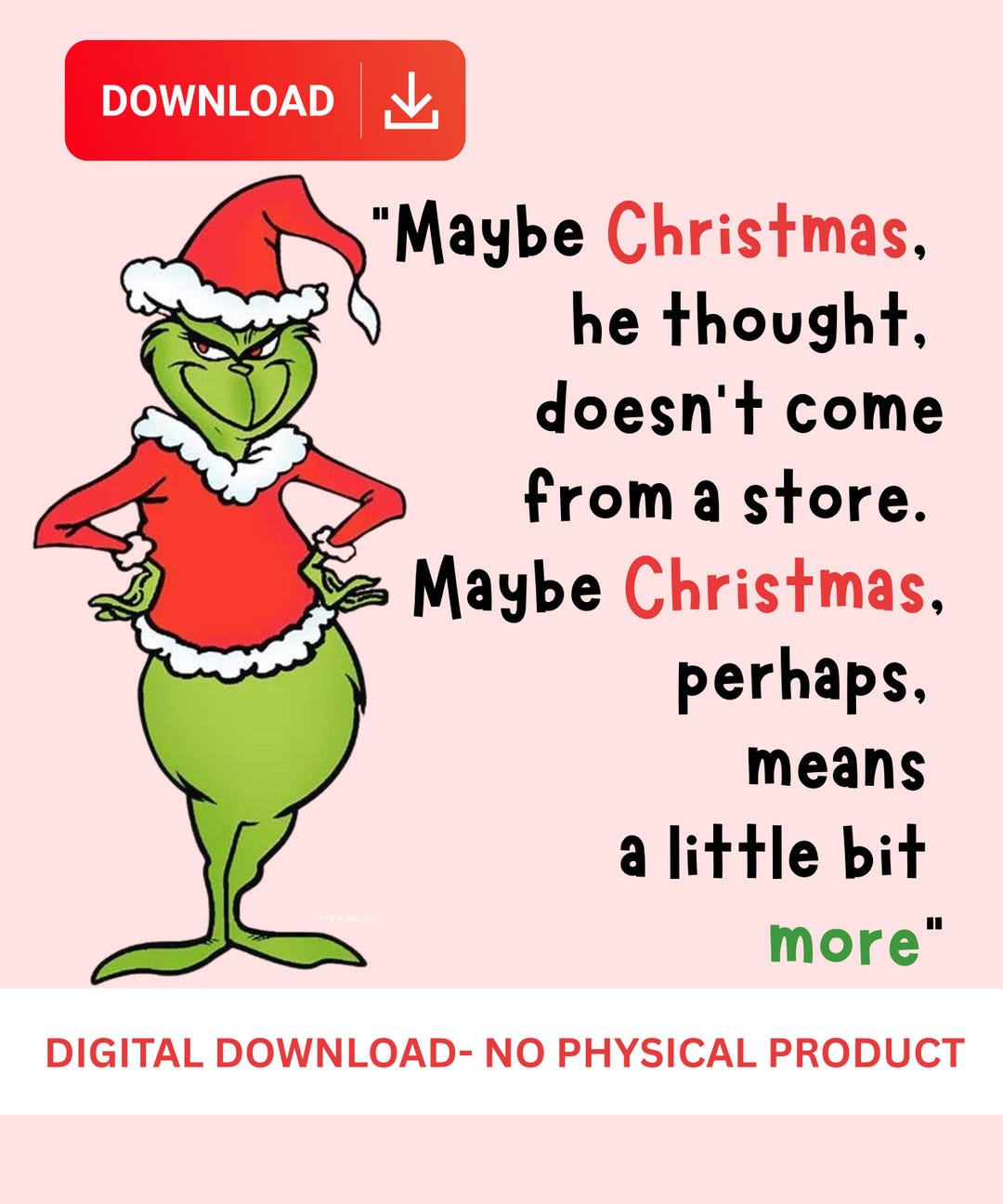 The Grinch Quote PNG - Etsy