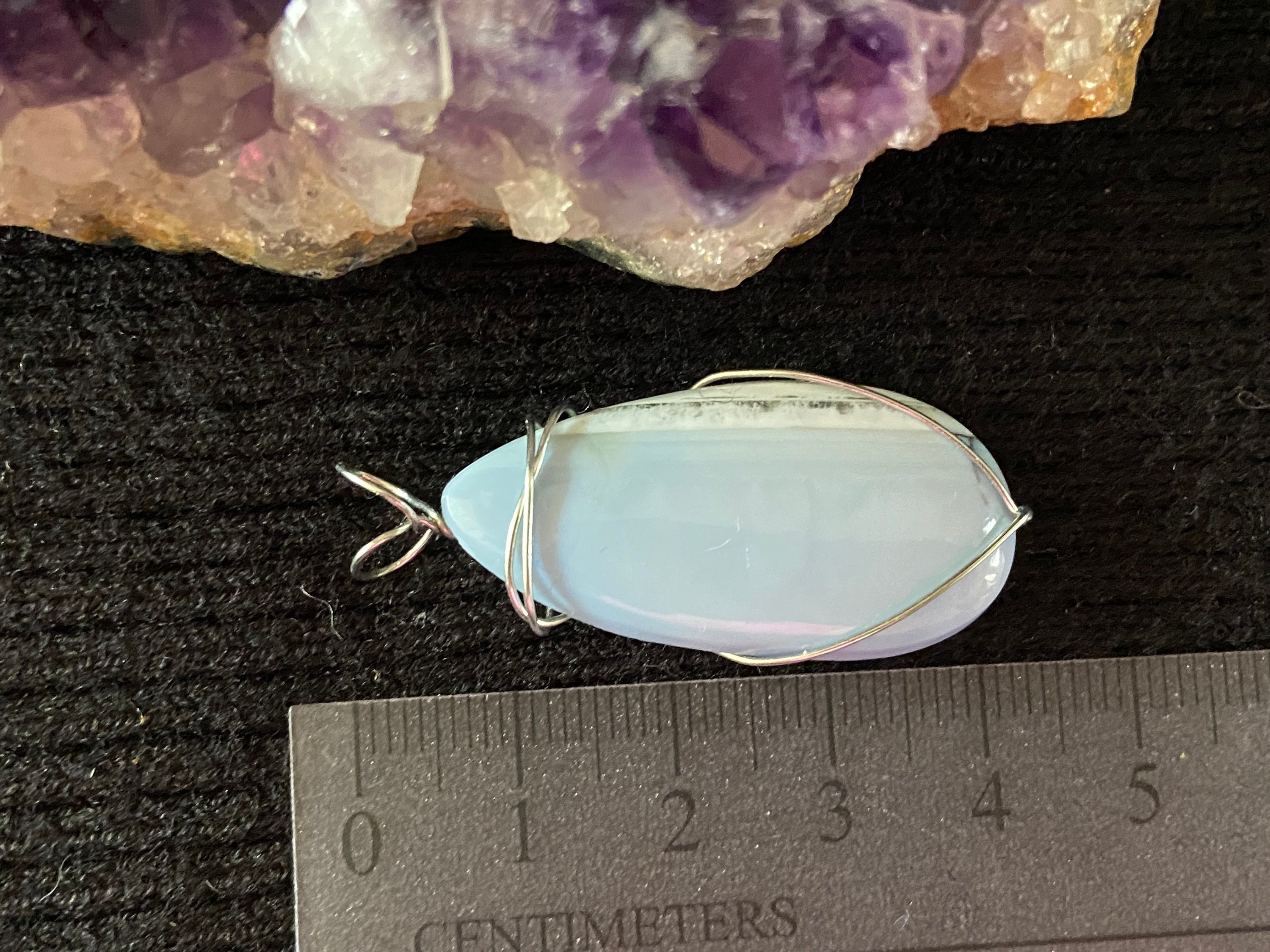 Striking Blue Common Opal Wire-wrapped Pendant - Etsy