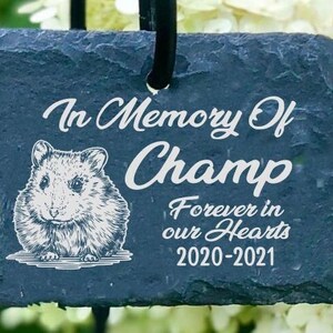 Personalized Hamster Memorial Slate Stone: Engraved Pet Grave Marker - Etsy