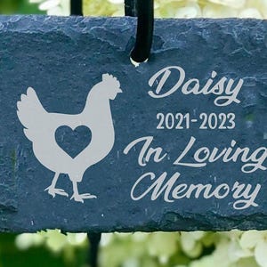 Personalized Chicken Pet Memorial Slate Marker With Stand - Etsy