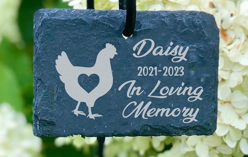 Personalized Chicken Pet Memorial Slate Marker With Stand - Etsy
