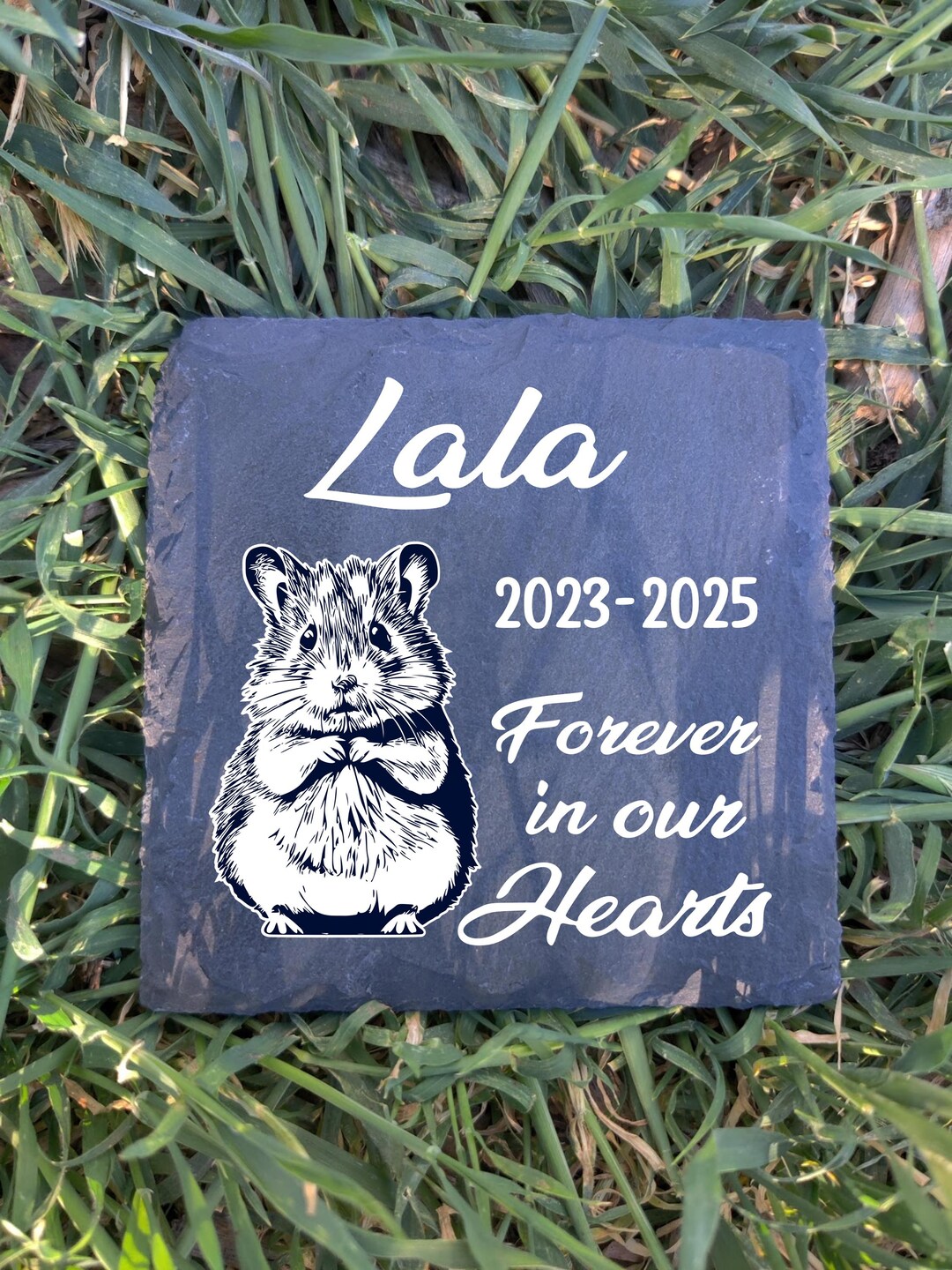 4x4 Honor Your Beloved Hamster With This Custom Black Slate Memorial. A ...