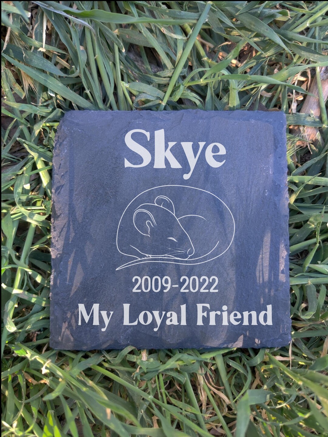 Rat/mouse Pet Memorial 4x4 Custom Engraved Slate Grave Marker Plaque ...