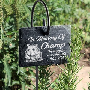 Personalized Hamster Memorial Slate Stone: Engraved Pet Grave Marker - Etsy