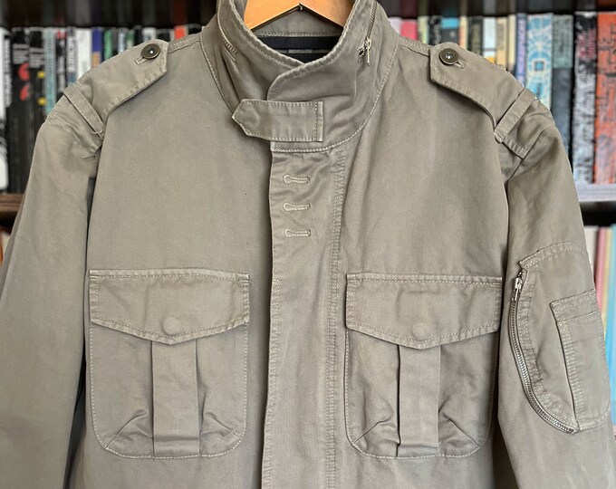 VINTAGE M65 Men's Field Jacket Four Flap Patch Pockets in Khaki / Size XL - XXL (pit to Pit ...