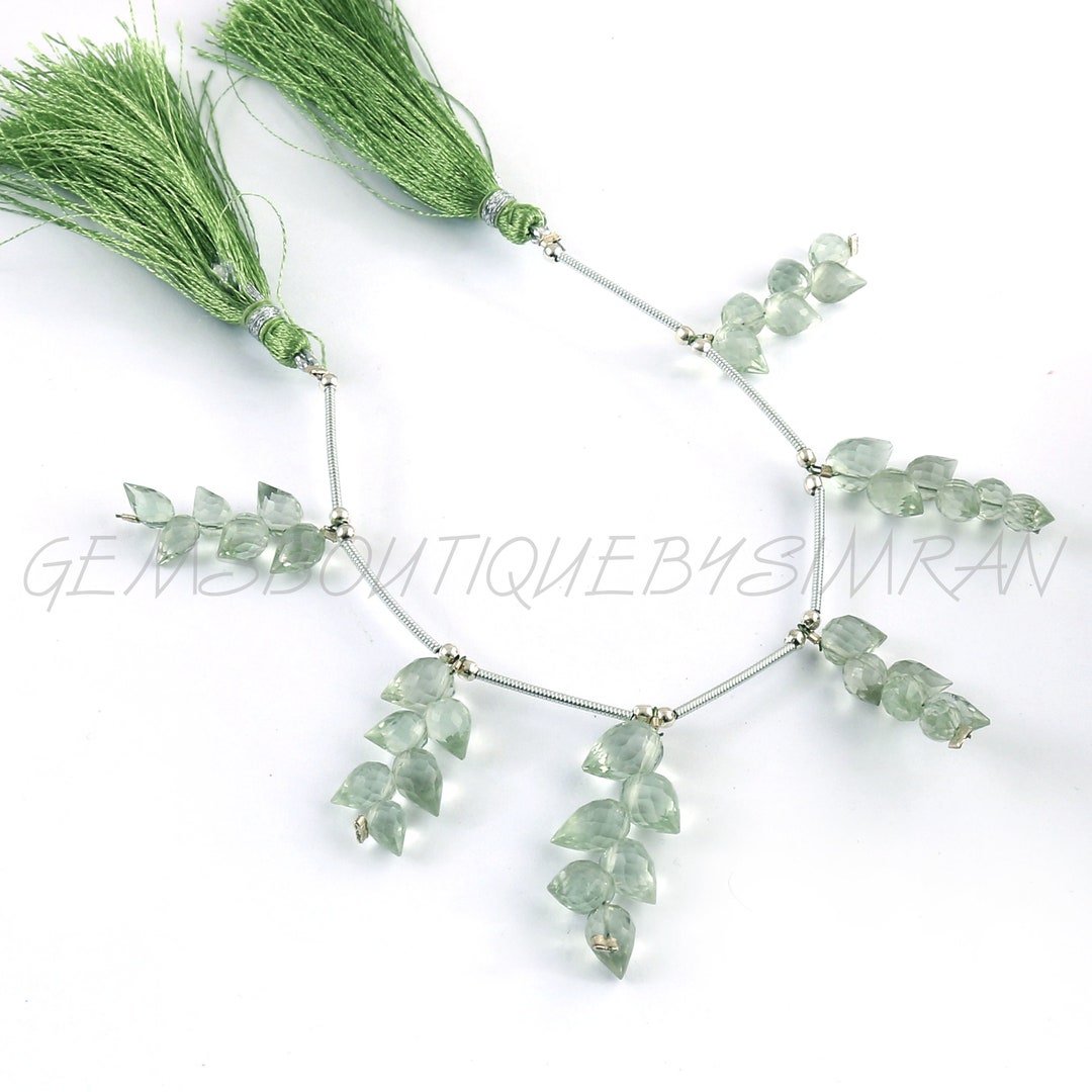 36 Pieces~~green Amethyst Faceted Bud Drops~~green Amethyst Faceted ...