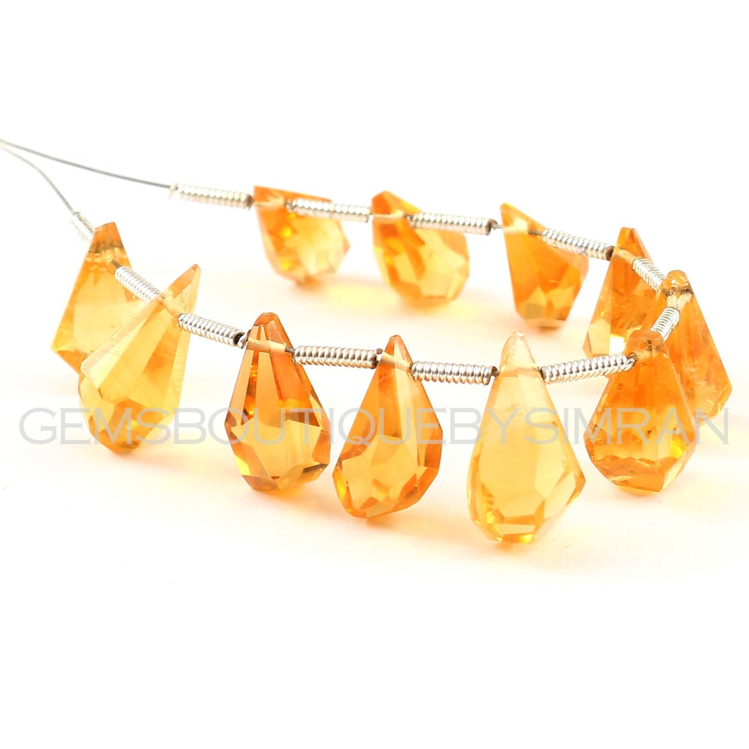 12 Pieces Beautiful Natural Citrine Rough Cut Drops Briolettes, Citrine ...