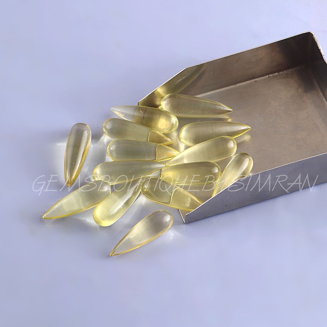 2/4 Pieces~~lemon Quartz Smooth Elongated Drops~~lemon Quartz Tear ...