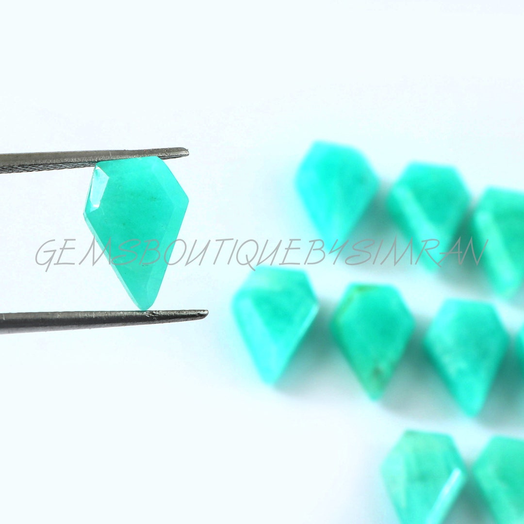 10 Pieces~~amazonite Fancy Slice Cut Gemstone~~amazonite Diamond Shape ...