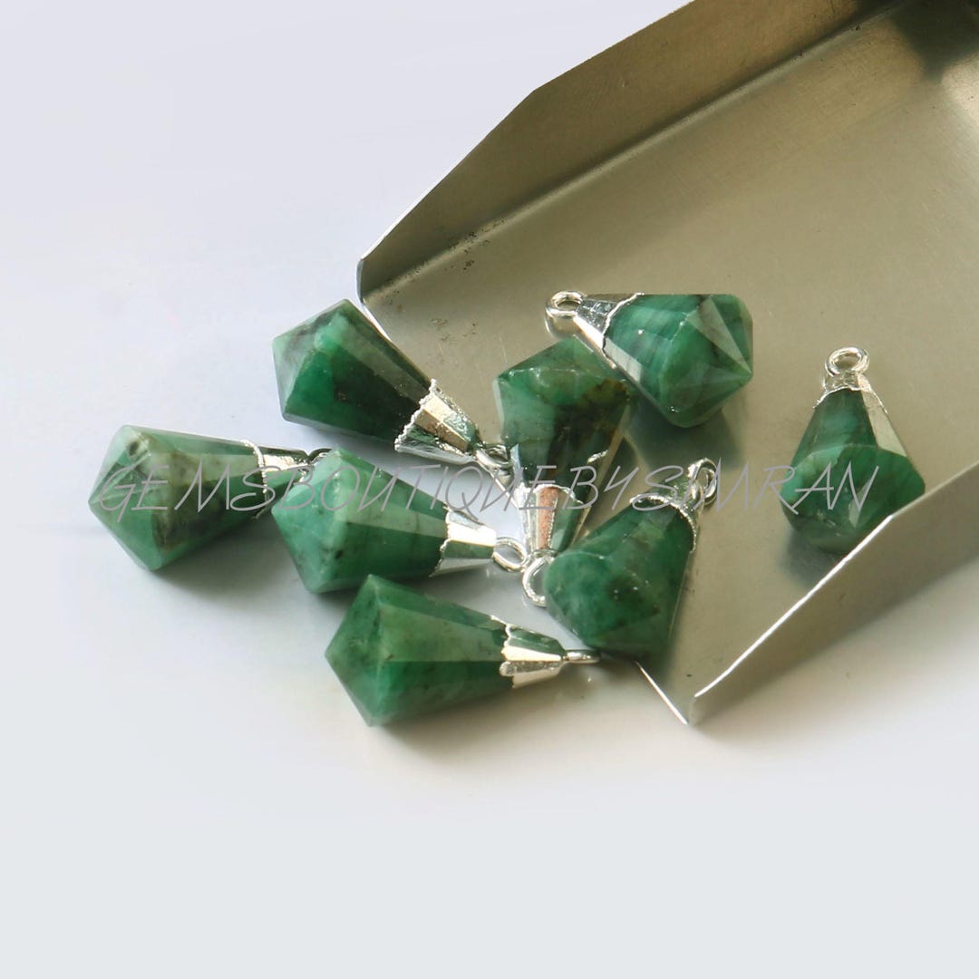 2 Pieces~~natural Emerald Pointed Step Cut Drop Shape Charm~~emerald ...
