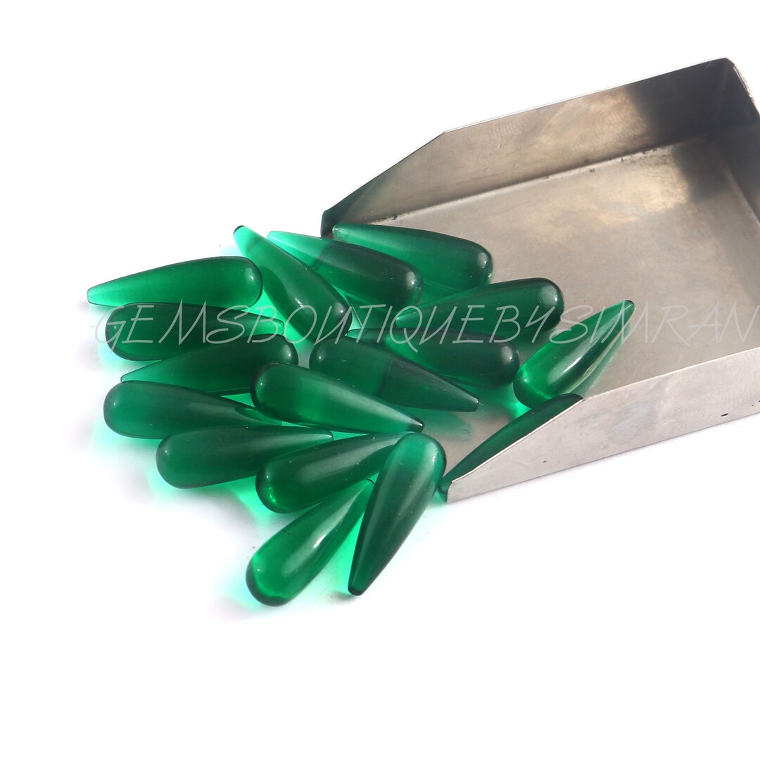 2/4 Pieces~~emerald Hydro Quartz Smooth Elongated Drops~~emerald Hydro ...