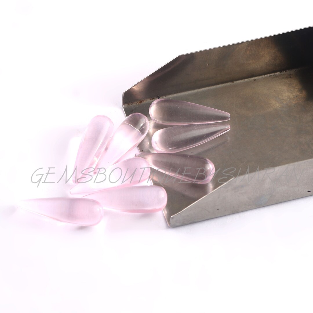 2/4 Pieces~~baby Rose Pink Hydro Quartz Smooth Elongated Drops~~pink ...
