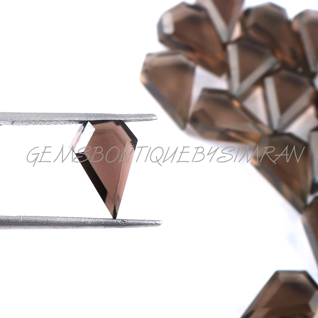 10 Pieces~~smoky Quartz Fancy Slice Cut Gemstone~~smoky Quartz Diamond ...