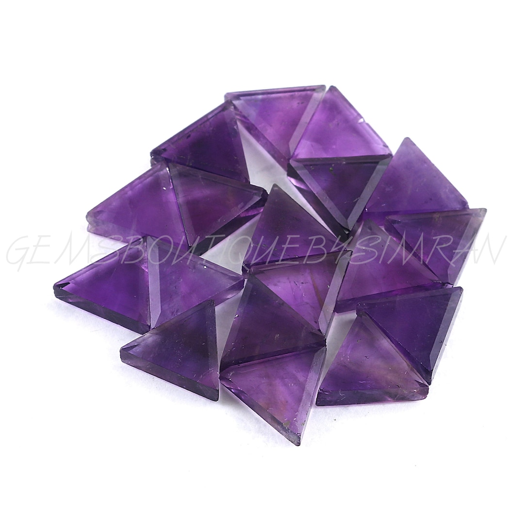 8 Pieces~~amethyst Flat Faceted Triangle Shape Briolettes~~amethyst ...