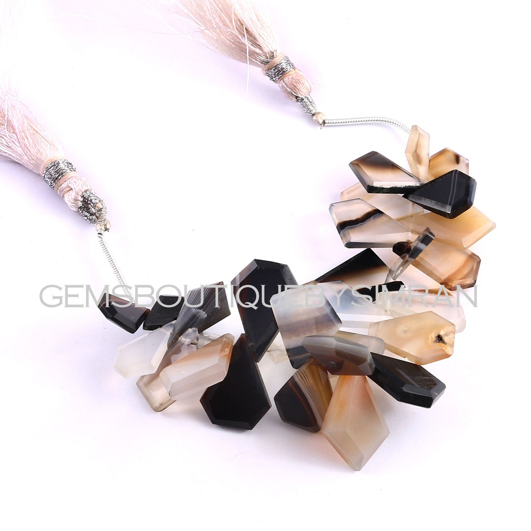 24 Pieces Banded Agate Irregular Shape Flat Slices, Banded Agate Flat ...