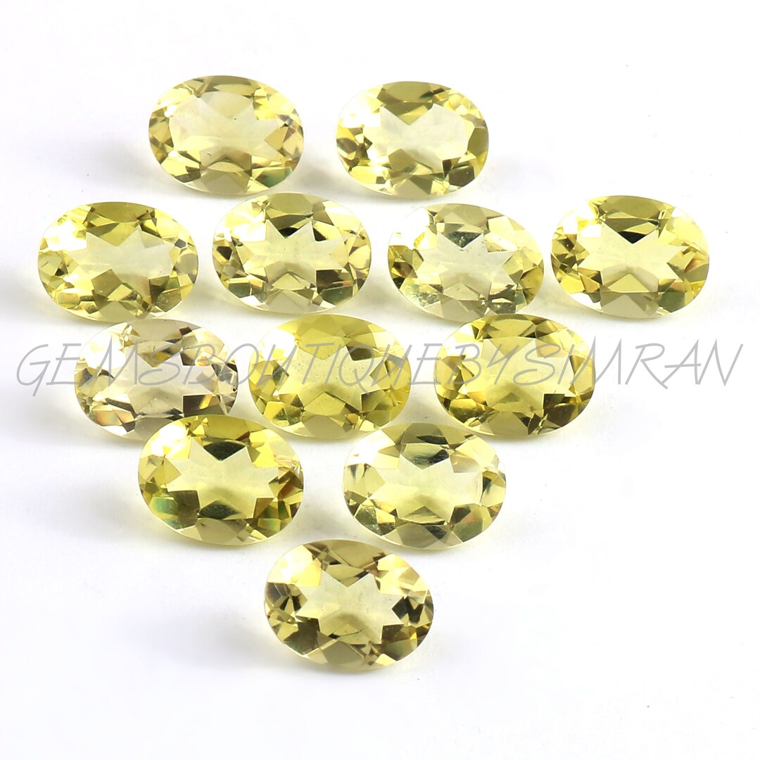 6 Pieces~~aaa Grade~~lemon Quartz Oval Shape Cut Gemstones~~lemon ...