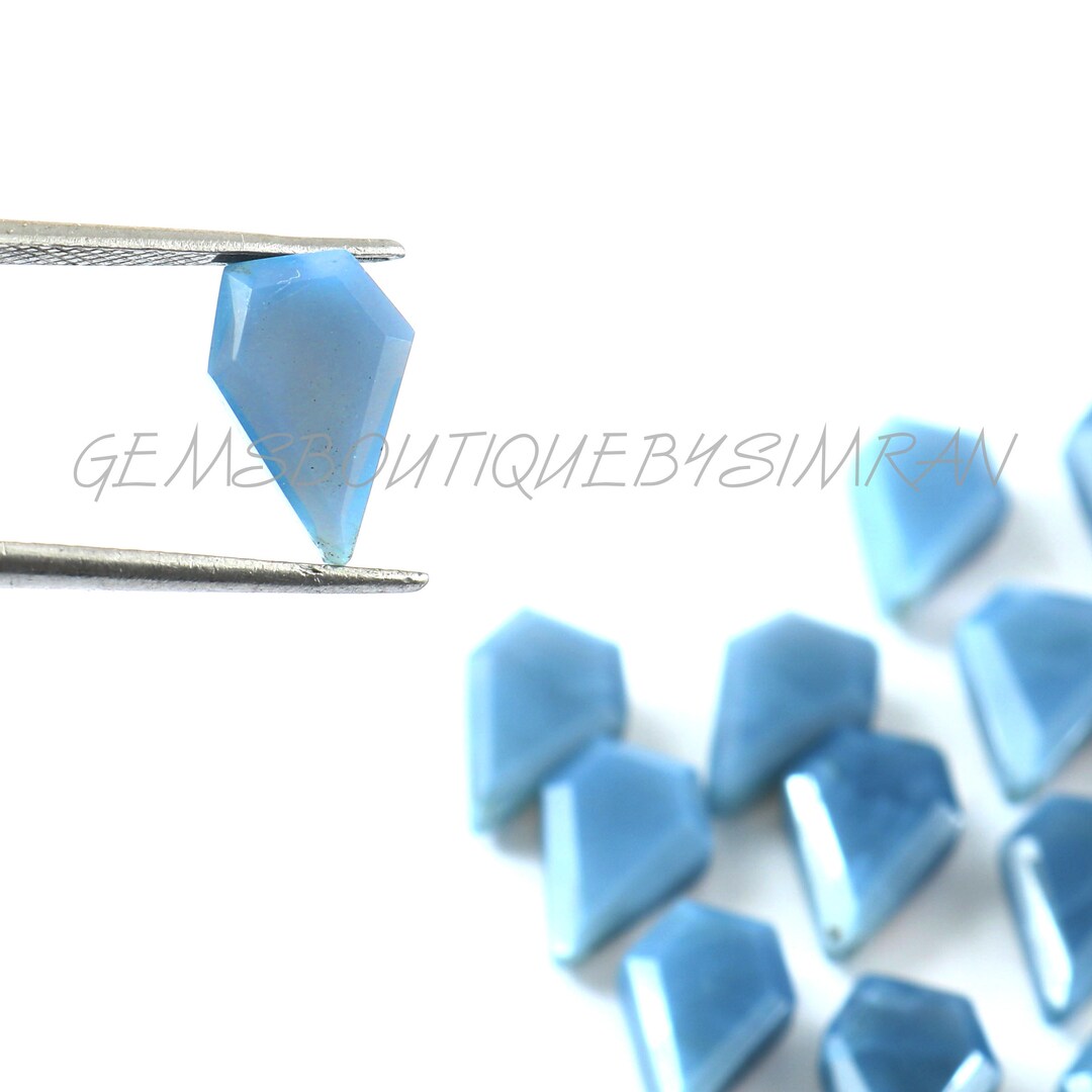 10 Pieces~~oregon Blue Opal Fancy Slice Cut Gemstone~~oregon Blue Opal ...