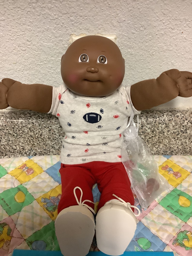 Vintage Cabbage Patch Kid African American Bald Boy Brown Eyes Head ...